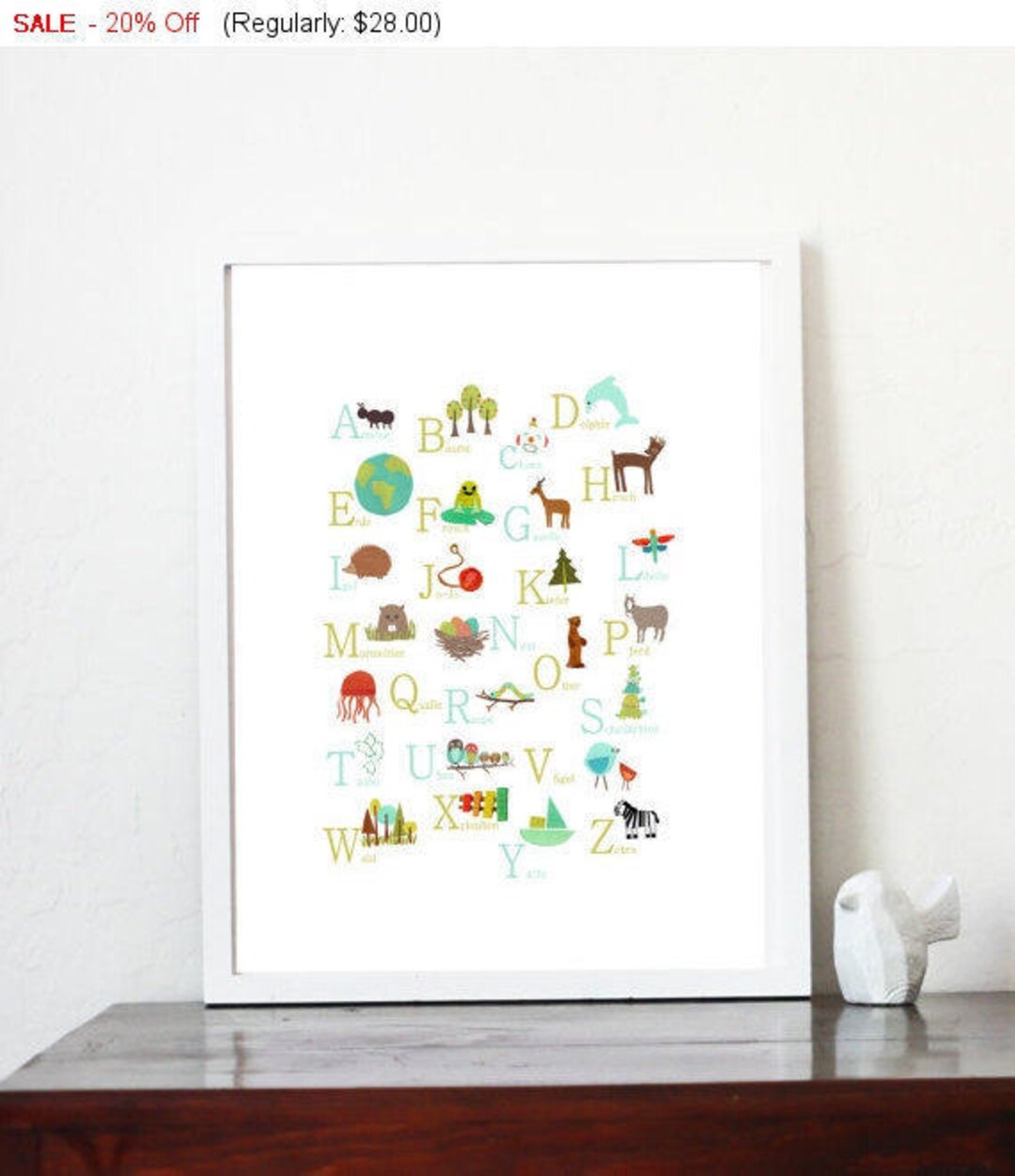 German Alphabet Print 11x14 Nursery Wall Art, Animal Themed, Kid's Art ...