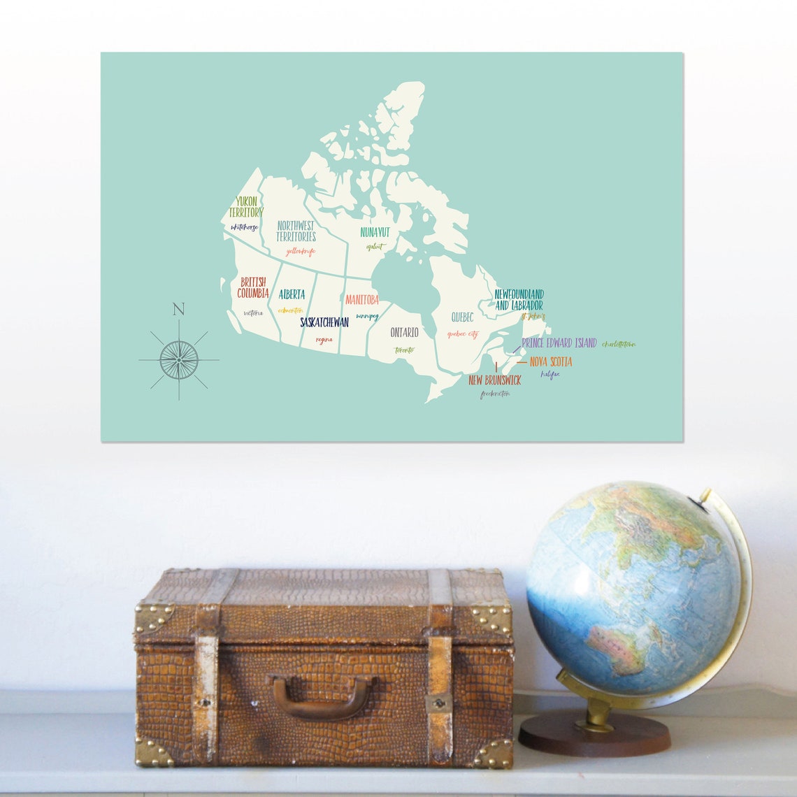 Canada Map Wall Art Map of Canada Canada Map Print Canada - Etsy