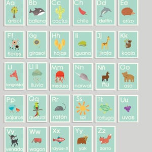 Spanish Abc Cards Spanish Abc Nursery Spanish Abc Spanish - Etsy