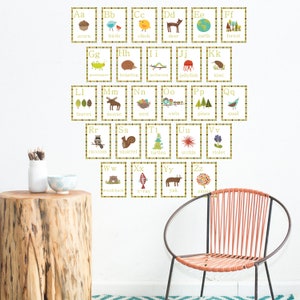 Animal Alphabet Card Set, Nursery Wall Cards, Animal Alphabet Flash ...