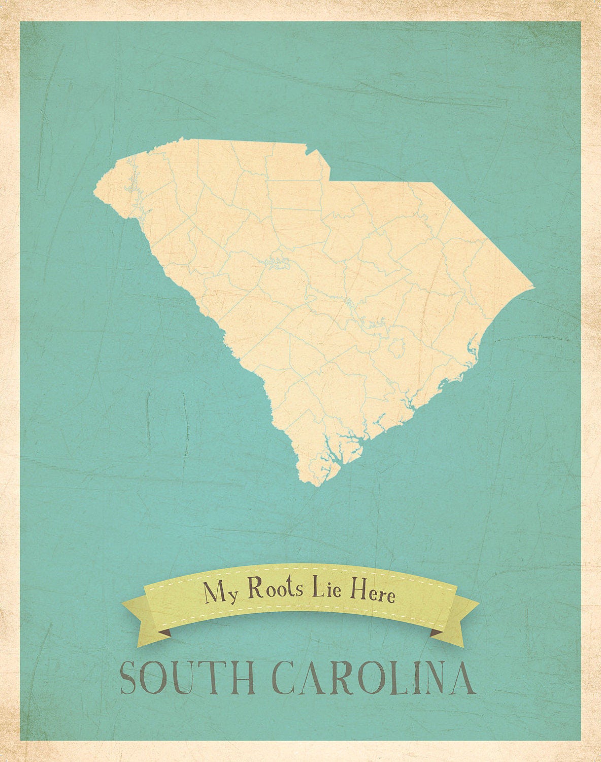 Map Art Print, Map Wall Decor, Map Poster, 11x14, Customized Print ...