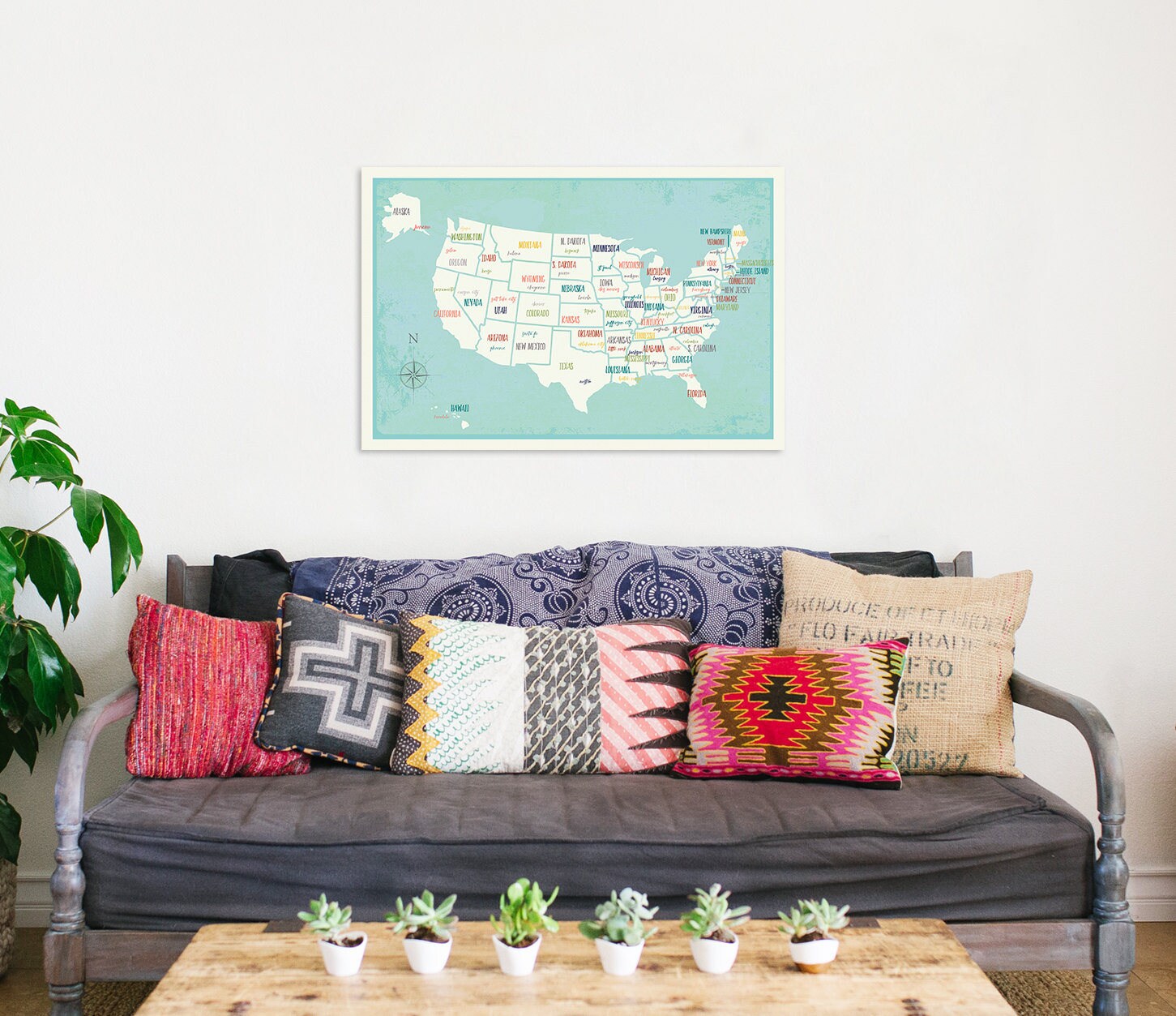 Travel Map Map Art Print Map of Usa USA Map Map Nursery - Etsy