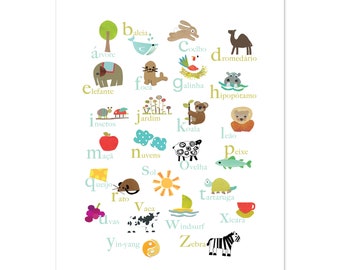 Printable Italian Alphabet Wall Art Digital Download Print | Etsy