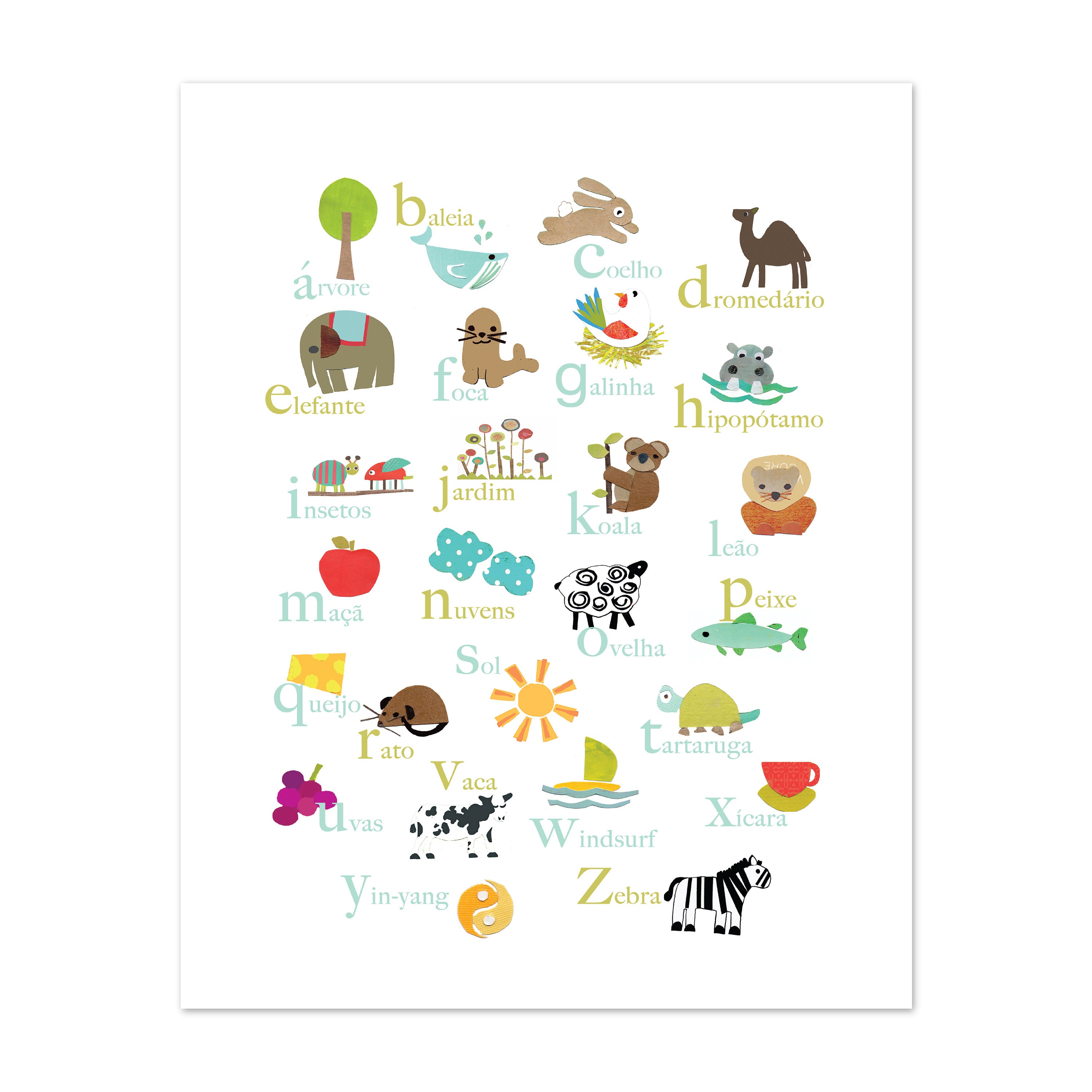 Printable Portuguese Alphabet Wall Art, Digital Download Print, 11x14 ...