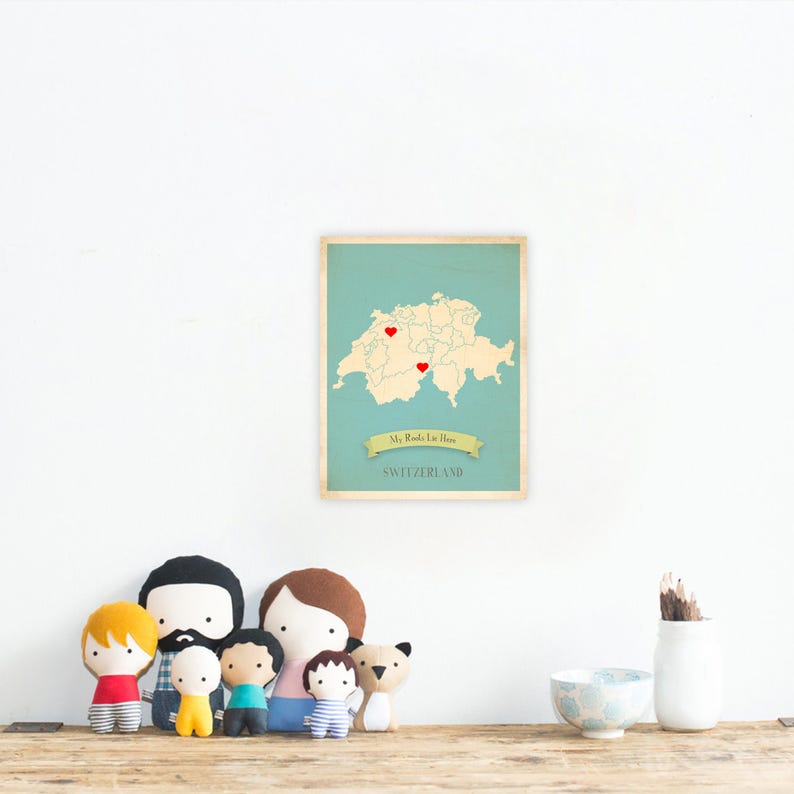 Custom Country Map Personalized Vintage Map Wall Art 11x14 - Etsy