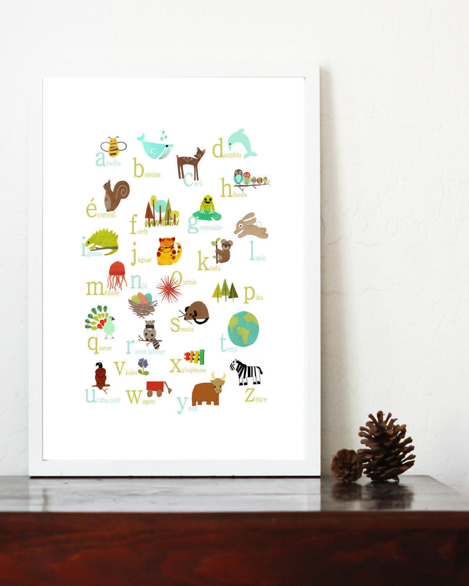 French Alphabet Wall Art, Digital Download Print, Nursery Wall Art ...