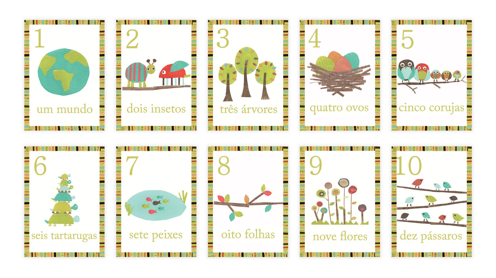 Nature Themed Counting Number Cards Nursery Art Nursery Wall | Etsy