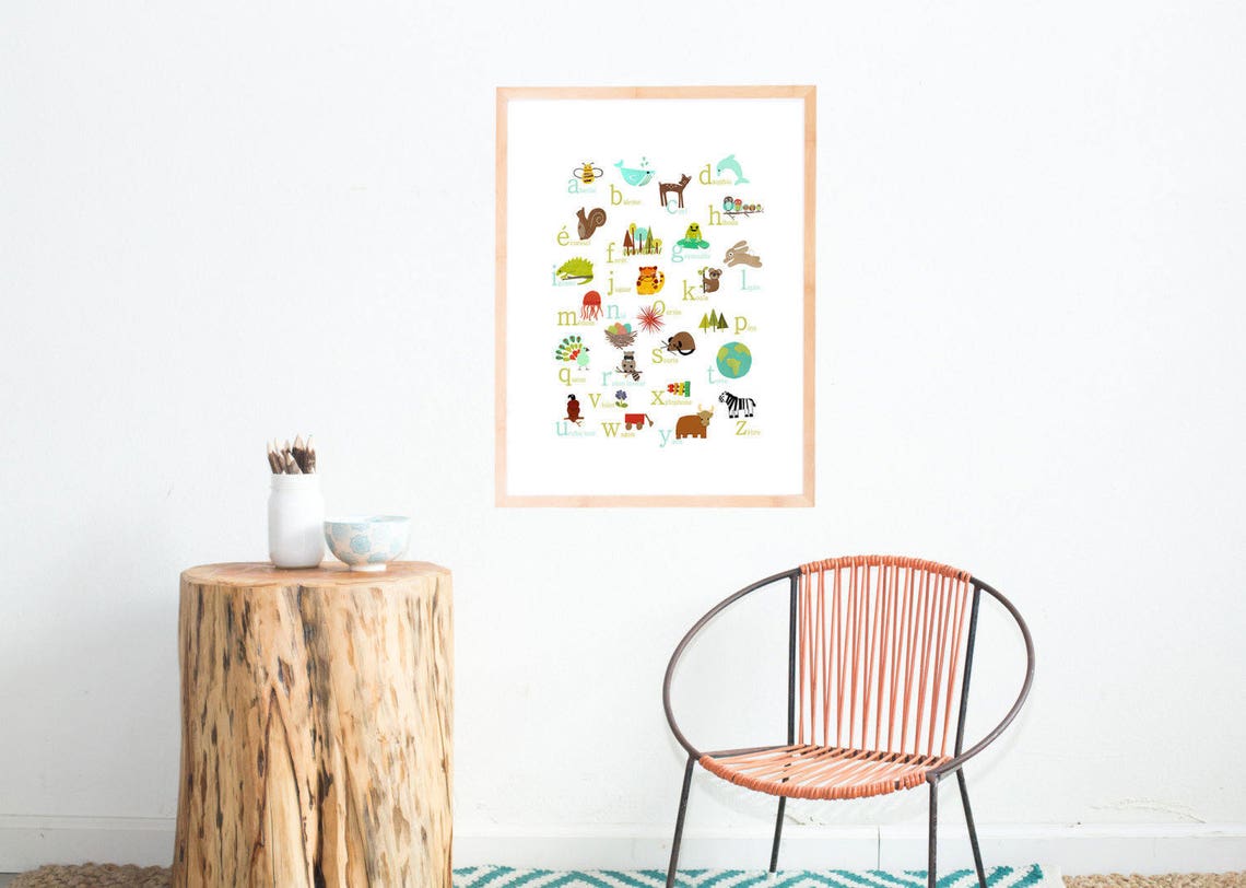 French Alphabet Wall Art, Digital Download Print, Nursery Wall Art ...