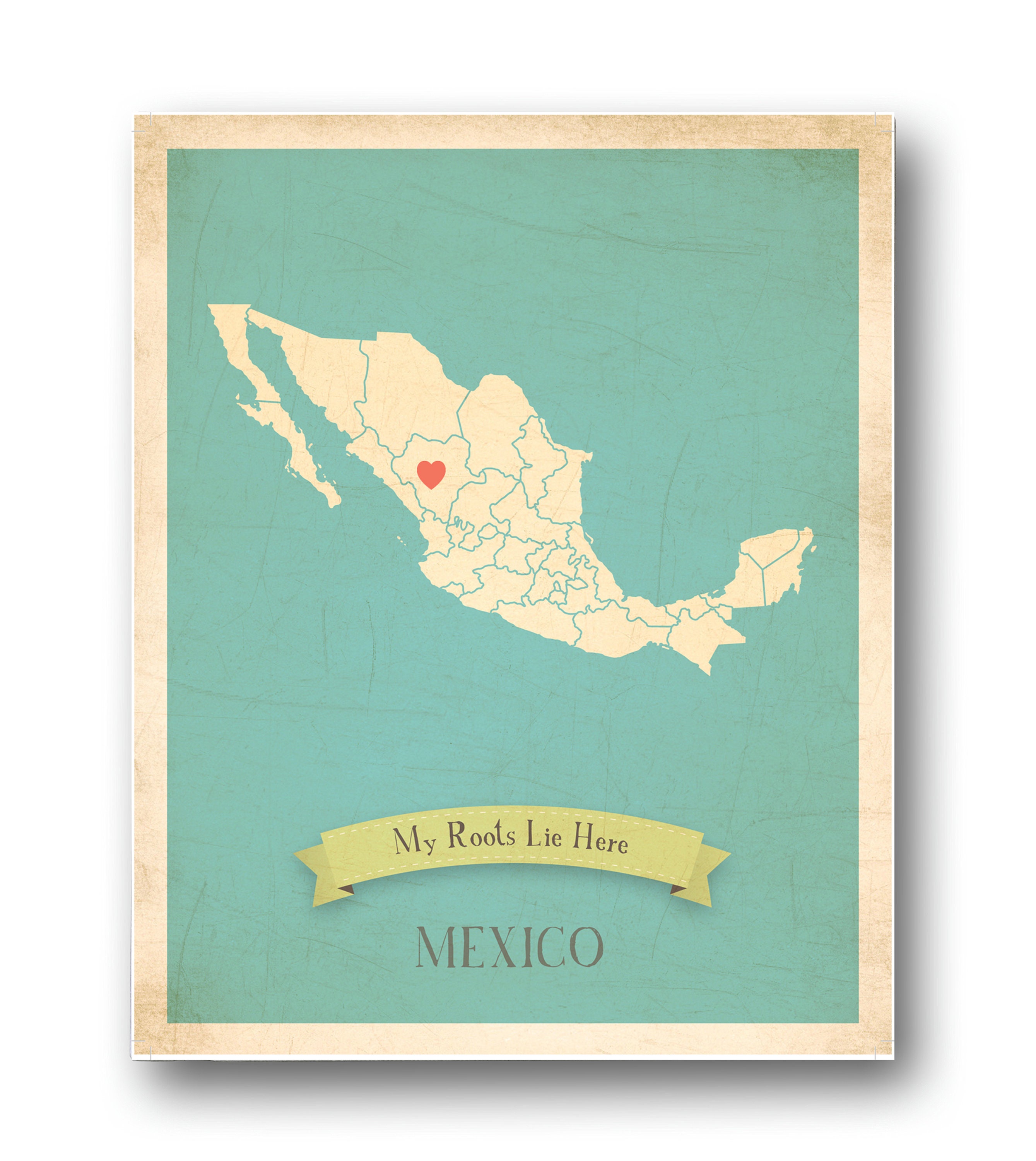 Pick Your Country: My Roots Personalized Vintage Map Wall Art ...