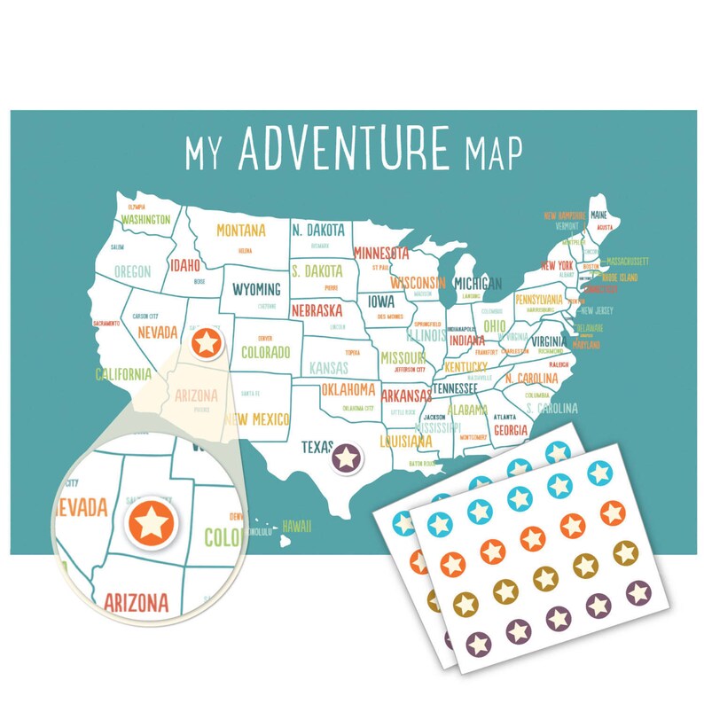 Set of Stars Stickers for Your Custom Maps 40 Stars MAP NOT INCLUDED - Etsy