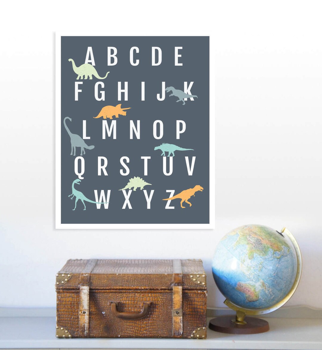 Dinosaur Alphabet Poster, Dinosaur Wall Art, Abc Poster, Abc Wall Art ...