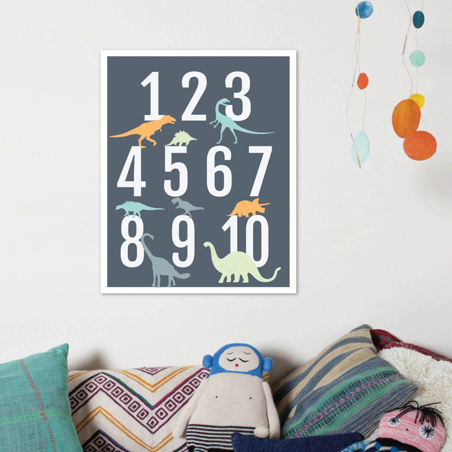 Dinosaur Numbers Poster, Dinosaur Decor, Dinosaur Number, Number Wall ...