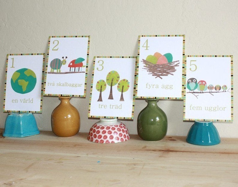 Swedish Numbers Nature Themed Wall Cards, 5x7 Prints, Gender Neutral ...