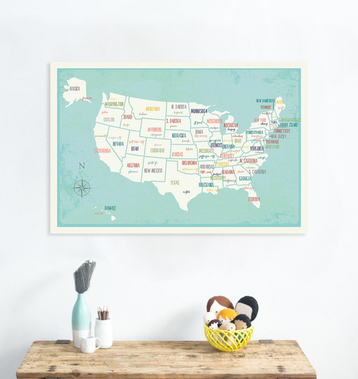 Travel Map US Map Pin Map USA Map Map of USA Map of Us - Etsy