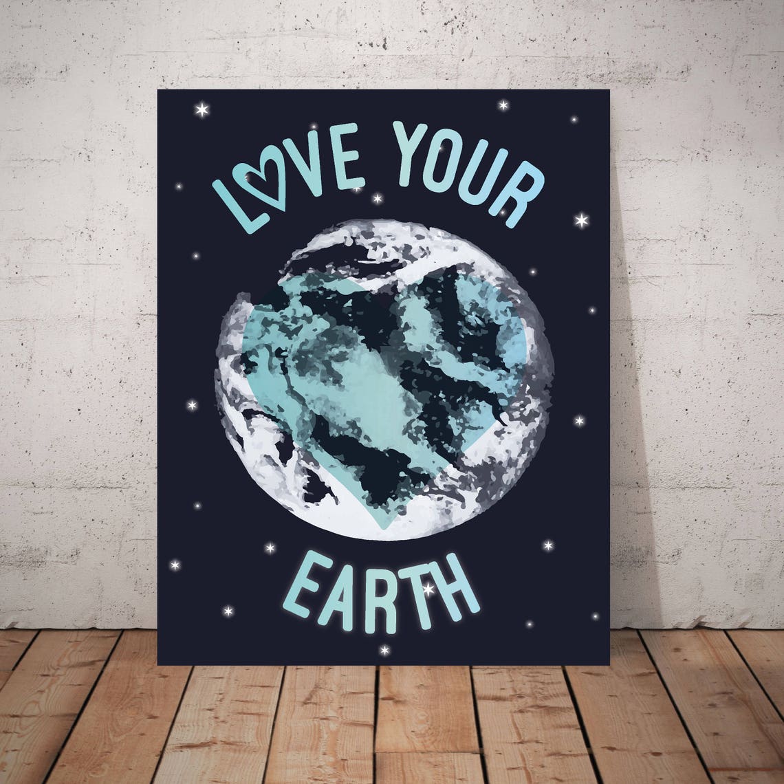 Love Your Earth Nature Art for Wall Earth Day Print Earth | Etsy