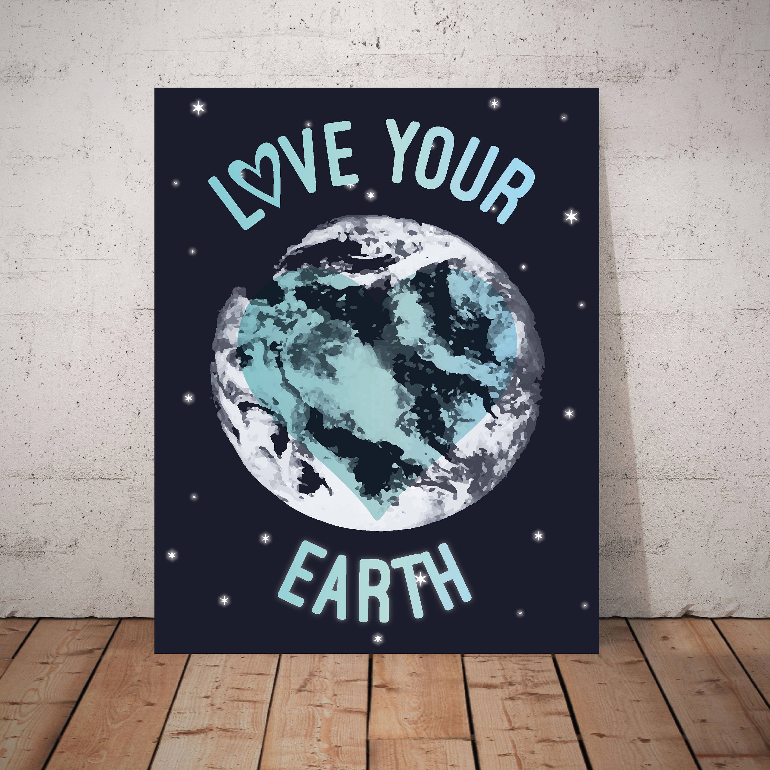 Love Your Earth Nature Art for Wall Earth Day Print Earth - Etsy