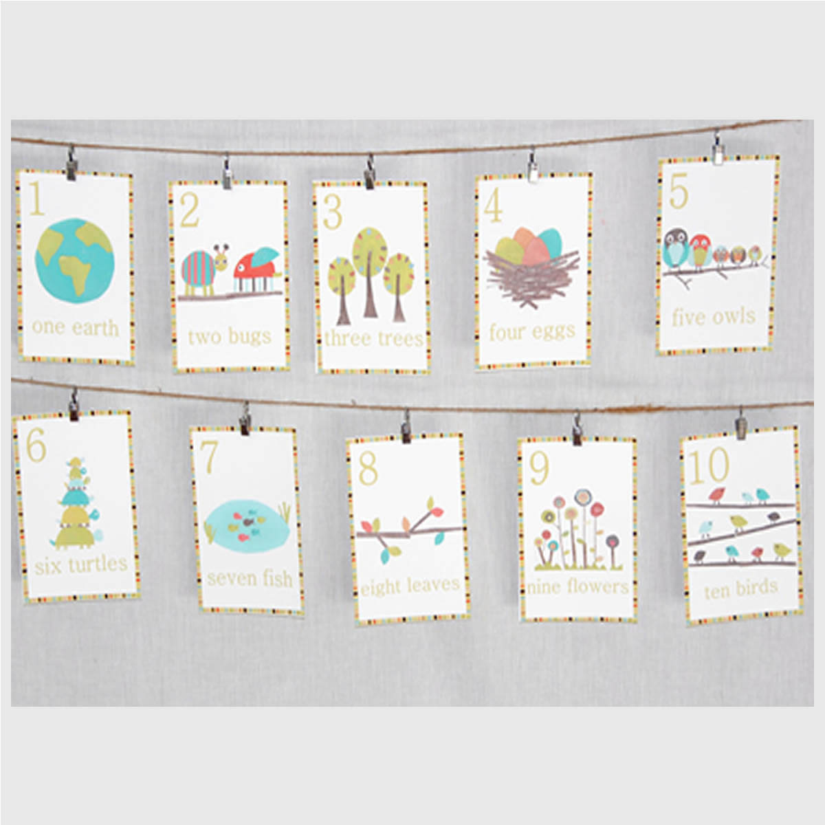 Nature Themed Counting Number Cards Nursery Art Nursery Wall - Etsy