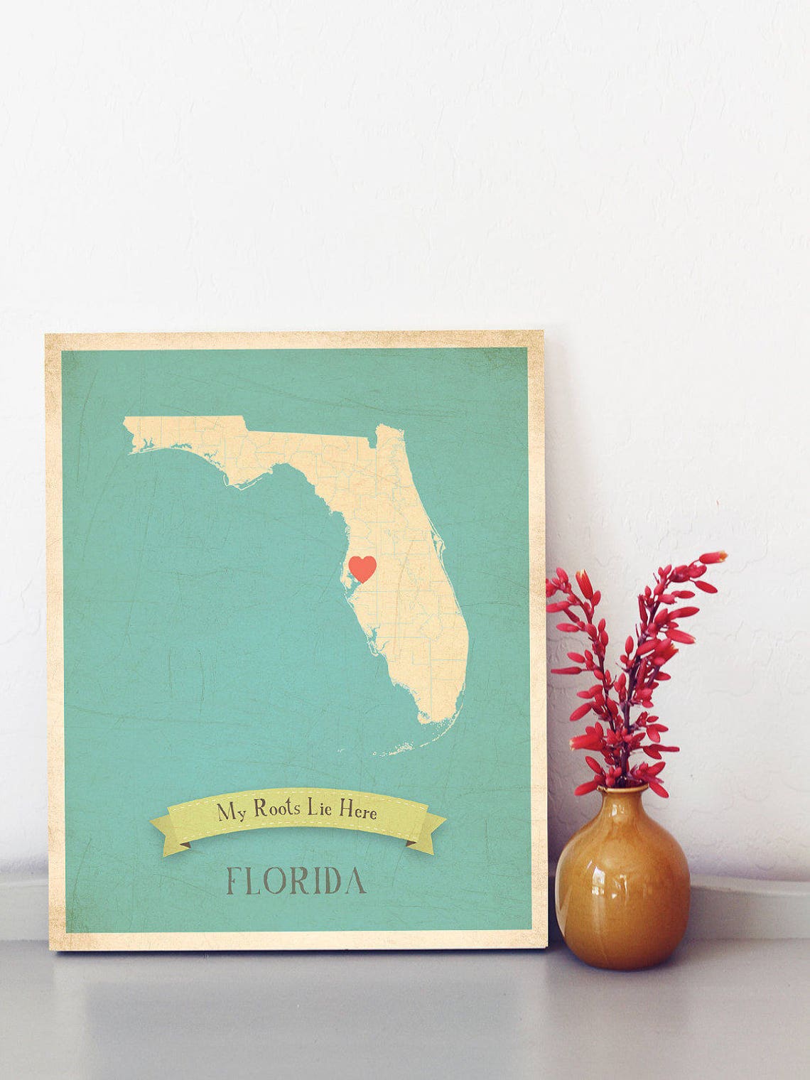 Florida State Map Poster Map Wall Art Map Artwork Map Wall - Etsy