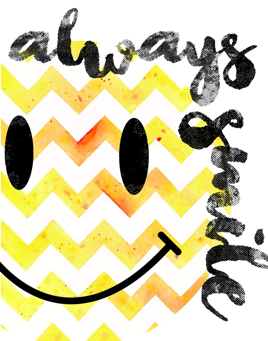Always Smile Print, Playroom Decor, Children's Room, Wall Decor Happy ...