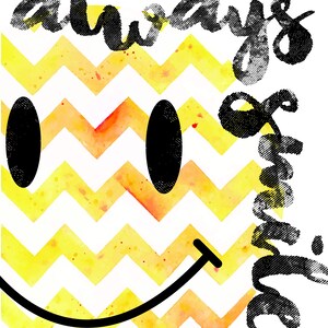Always Smile Print, Playroom Decor, Children's Room, Wall Decor Happy ...