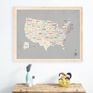 UNITED STATES Wall Map USA Poster 24"x18" or 36"x24" - Large Print ...