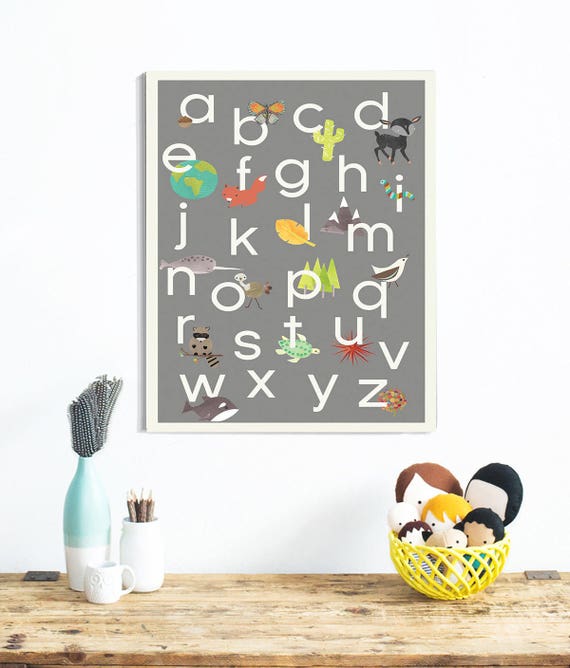 English Alphabet Poster Nature Wall Art Digital Download | Etsy