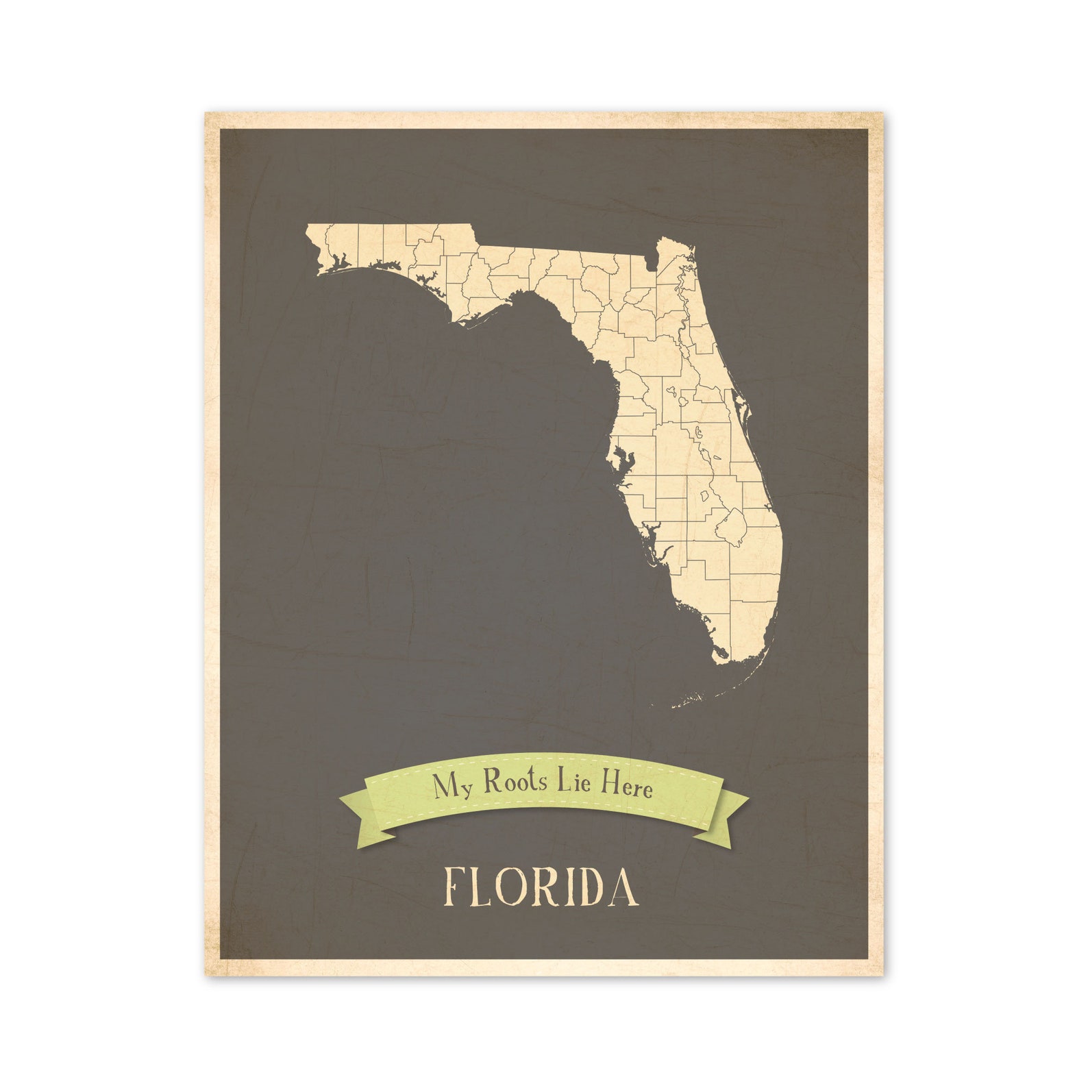 Florida State Map Poster Map Wall Art Map Artwork Map Wall - Etsy