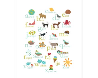 Printable Italian Alphabet Wall Art Digital Download Print | Etsy