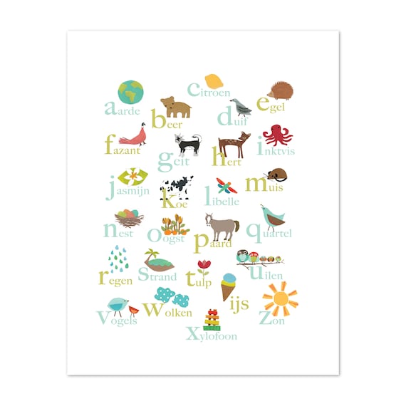 Printable Dutch Alphabet Wall Art Digital Download Print | Etsy