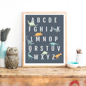 Dinosaur Alphabet Poster, Dinosaur Wall Art, Abc Poster, Abc Wall Art ...