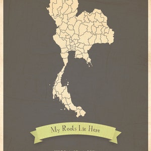 Pick Your Country: My Roots Personalized Vintage Map Wall Art ...