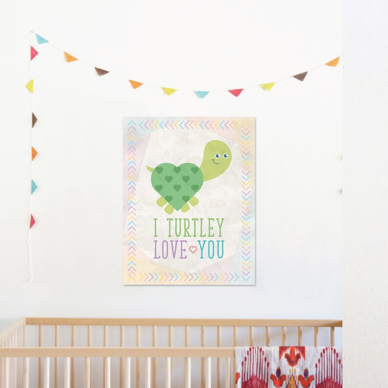 I Turtley Love You Turtle Nursery Decor Turtle Wall Art I - Etsy