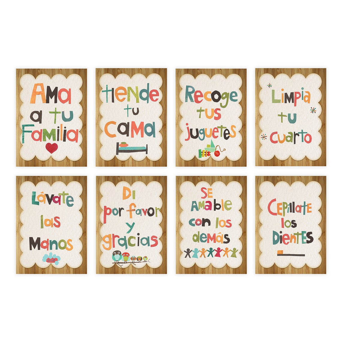Good Manners 5x7 Wall Cards in Spanish Spain Decor Rules - Etsy