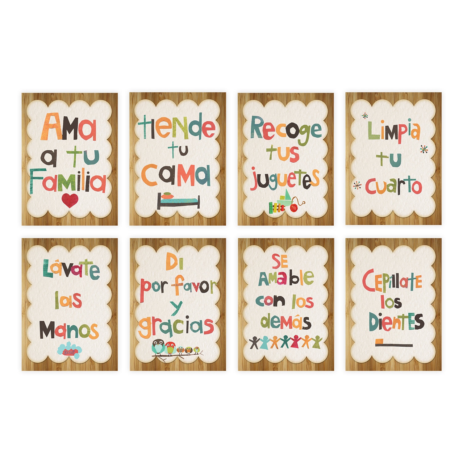 Good Manners, 5x7, Wall Cards in Spanish, Spain Decor, Rules for Kids ...