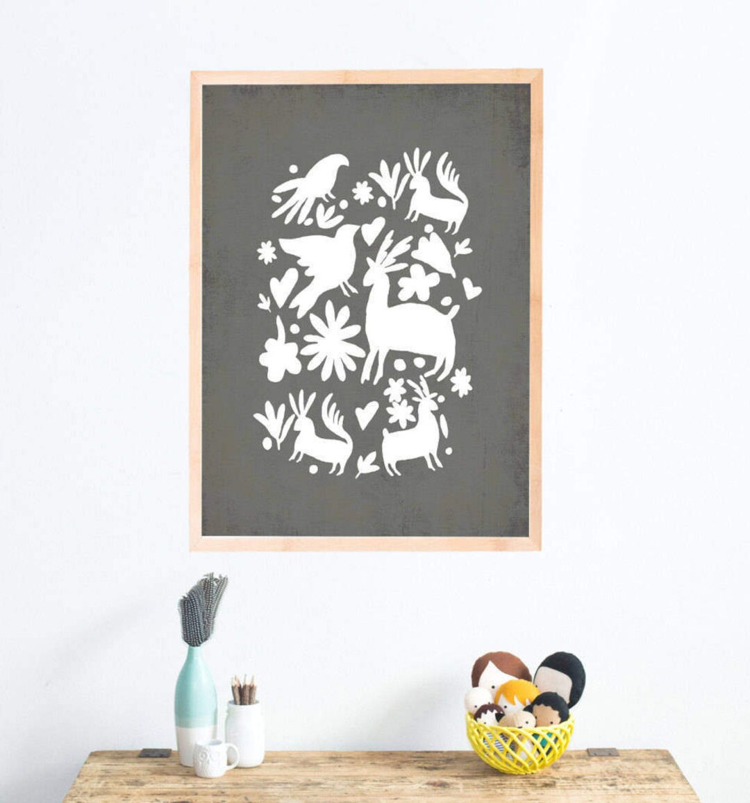 Otomi Wall Art Print, Family Wall Decor, Mexican Wall Art, Mexican ...