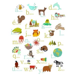 French Alphabet Wall Art, Digital Download Print, Nursery Wall Art ...