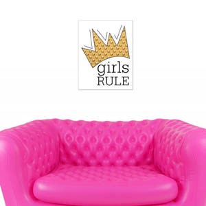Girls Rule Print, Sewing Room Sign, Room Decor for Teen Girl, Craft ...