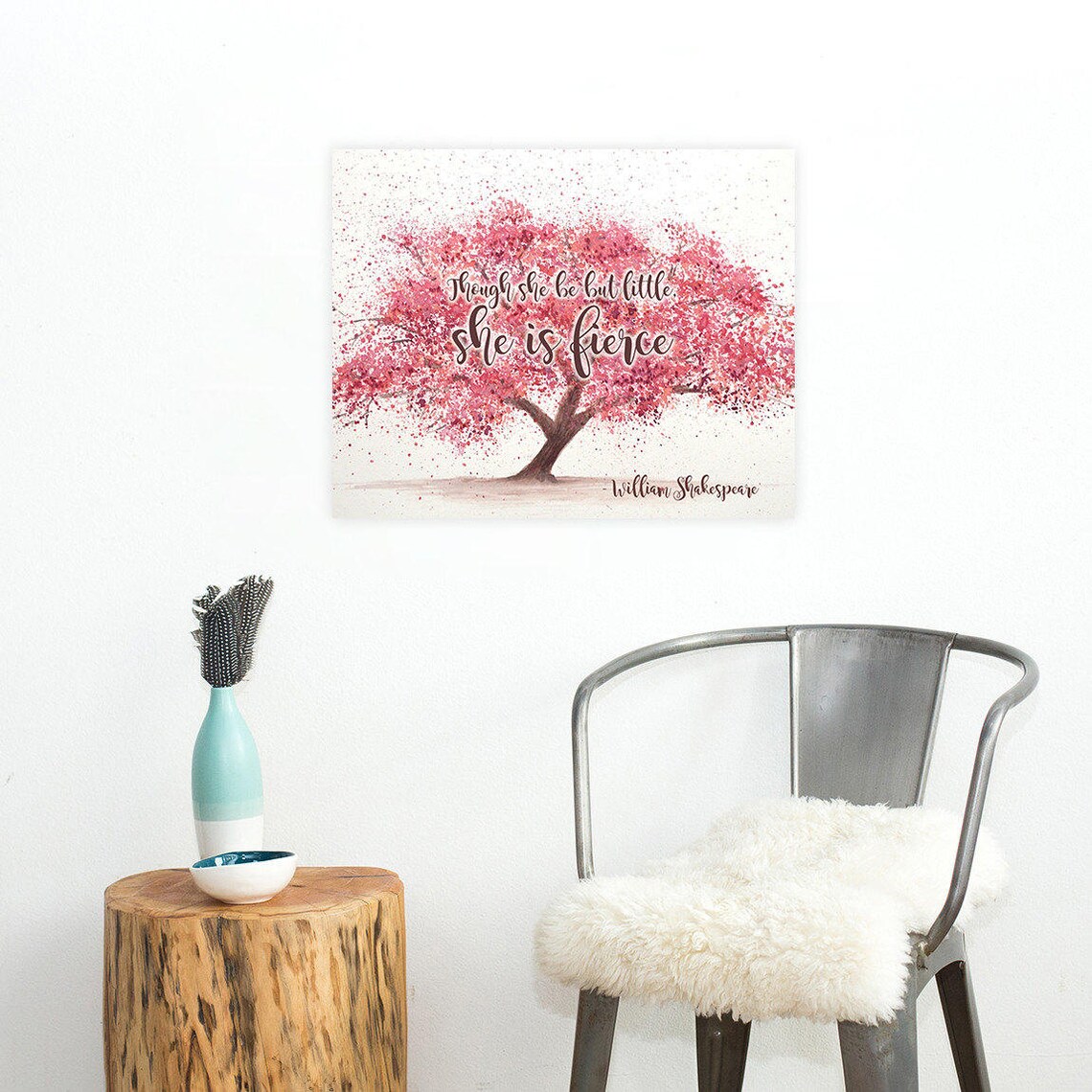 Though She Be but Little She is Fierce Shakespeare Wall Art | Etsy