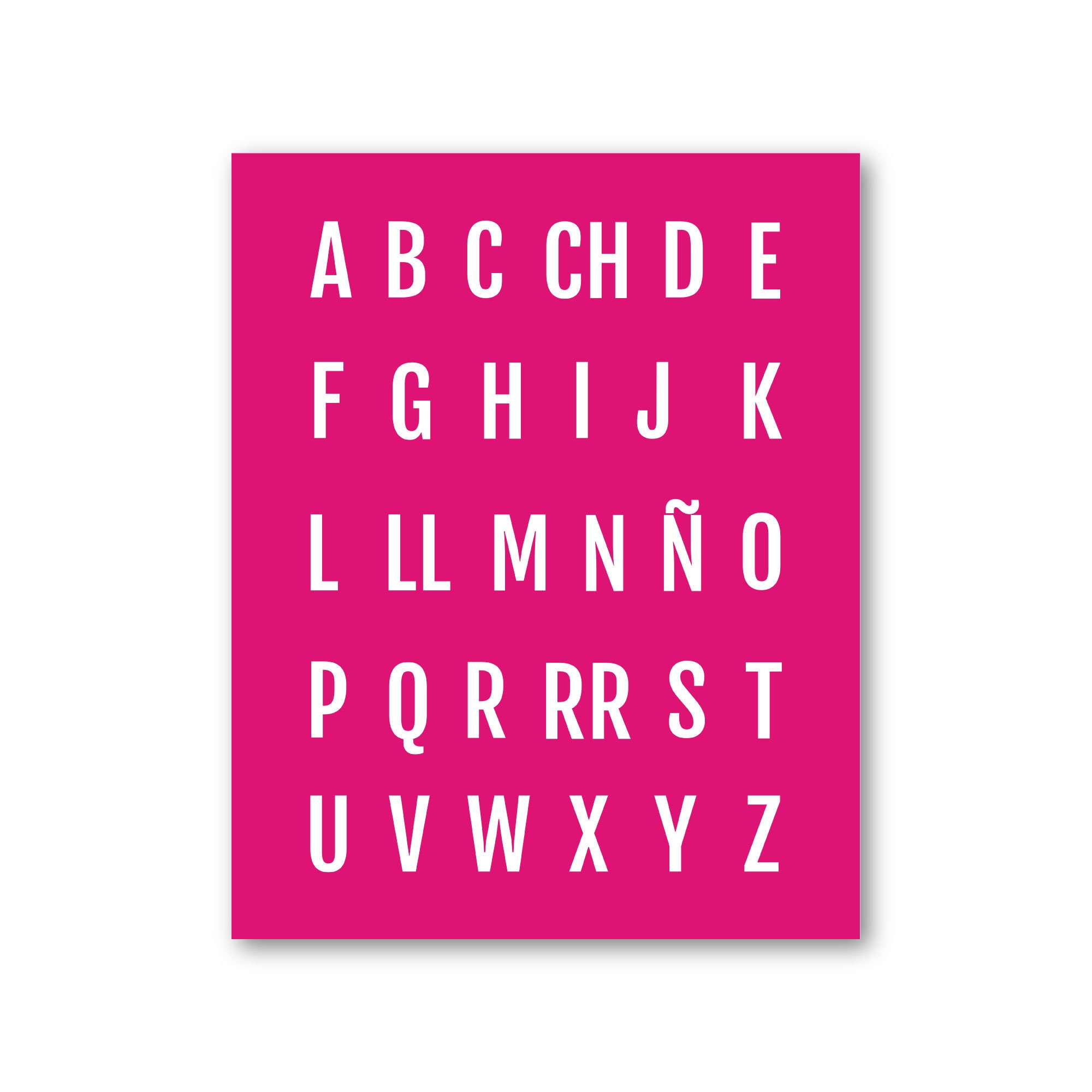 Spanish Alphabet Poster, Pick a Color, Abc Wall Art, Abecedario Poster ...