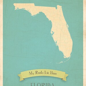 Florida State Map Poster, Map Wall Art, Map Artwork, Map Wall Decor ...