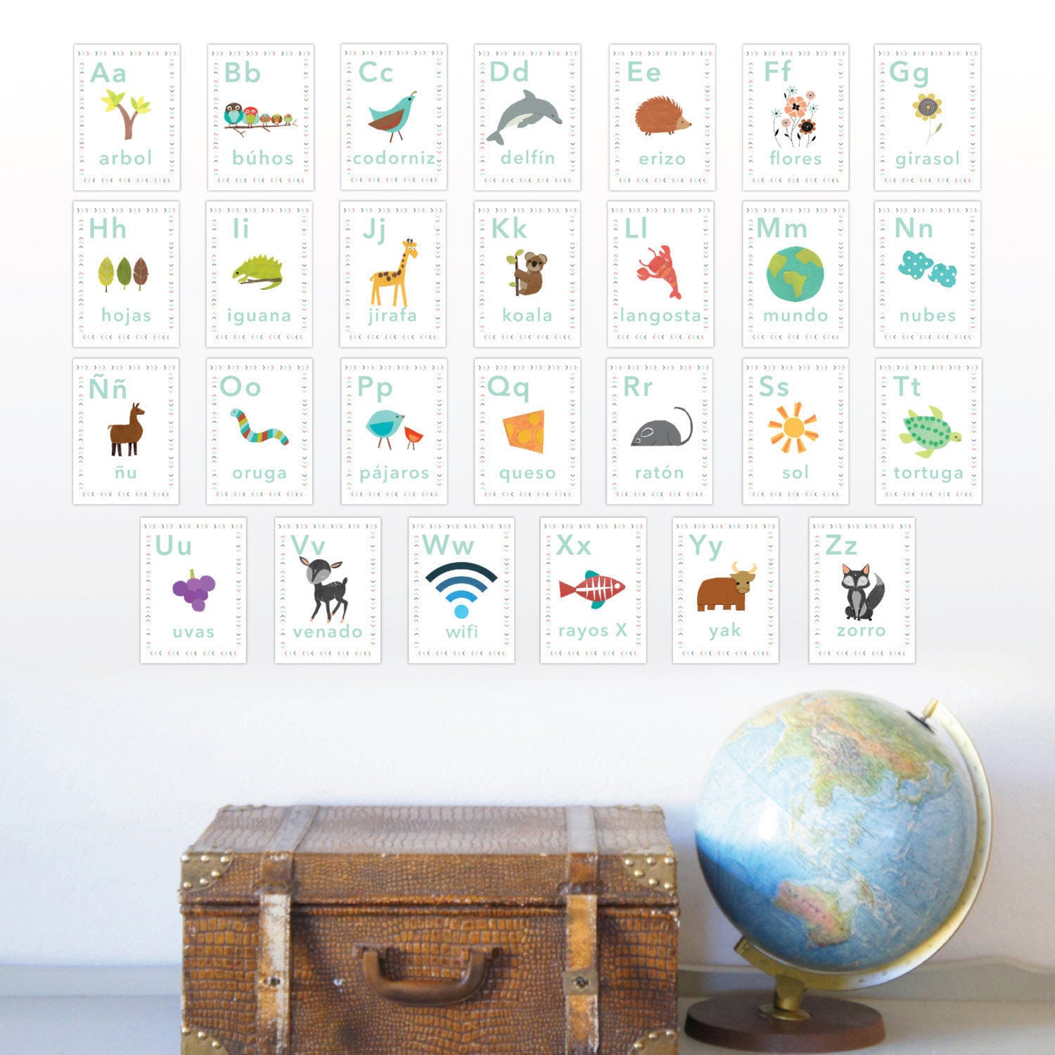 Spanish Alphabet Our World Children's Wall Cards 5x7 - Etsy