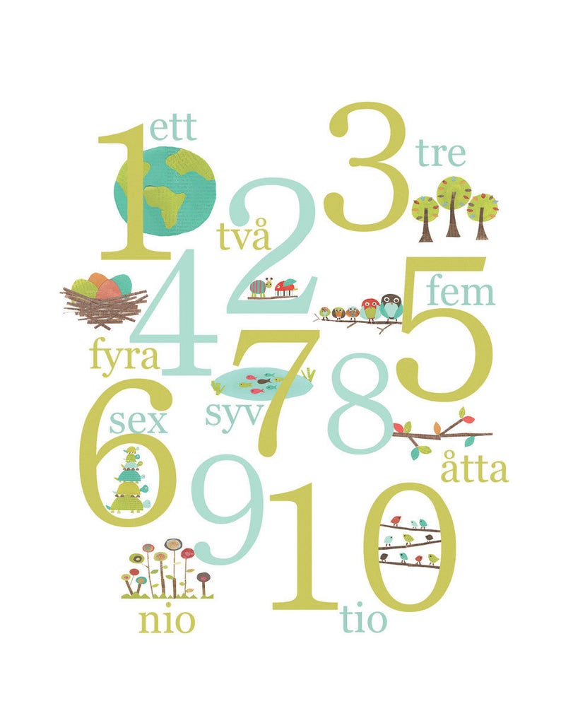 Swedish Alphabet and Global Child Room Collection, Set of 3 Prints ...