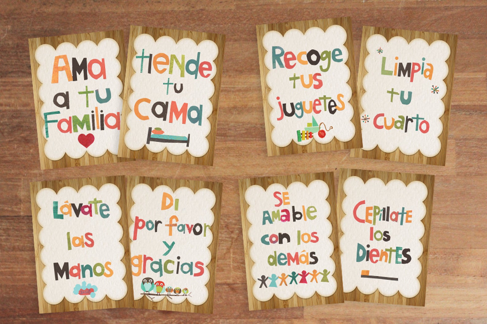Good Manners, 5x7, Wall Cards in Spanish, Spain Decor, Rules for Kids ...