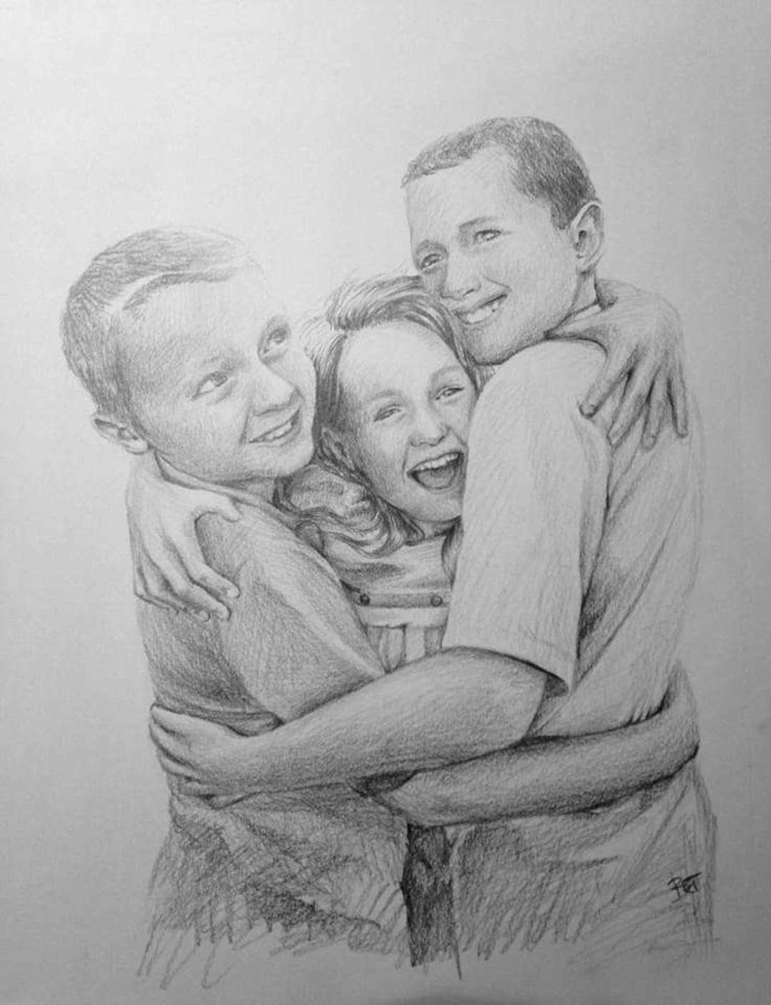 Custom Pencil Portrait Drawing From Photo - Etsy