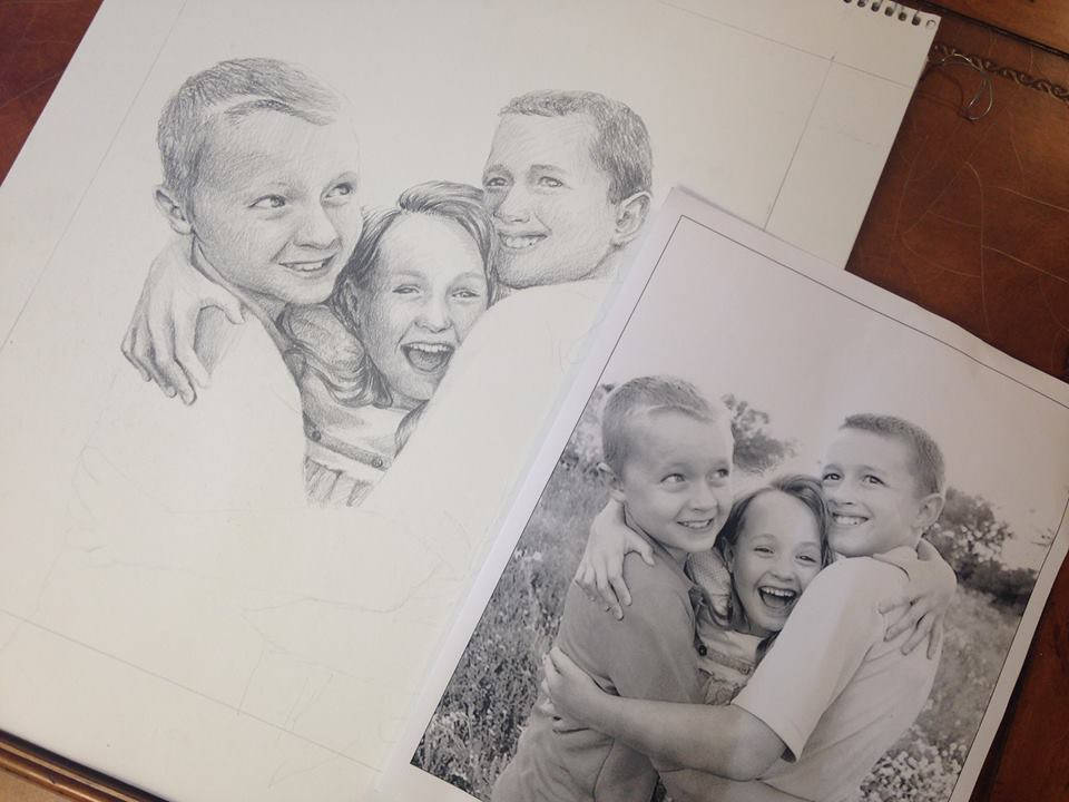 Custom Pencil Portrait Drawing From Photo - Etsy