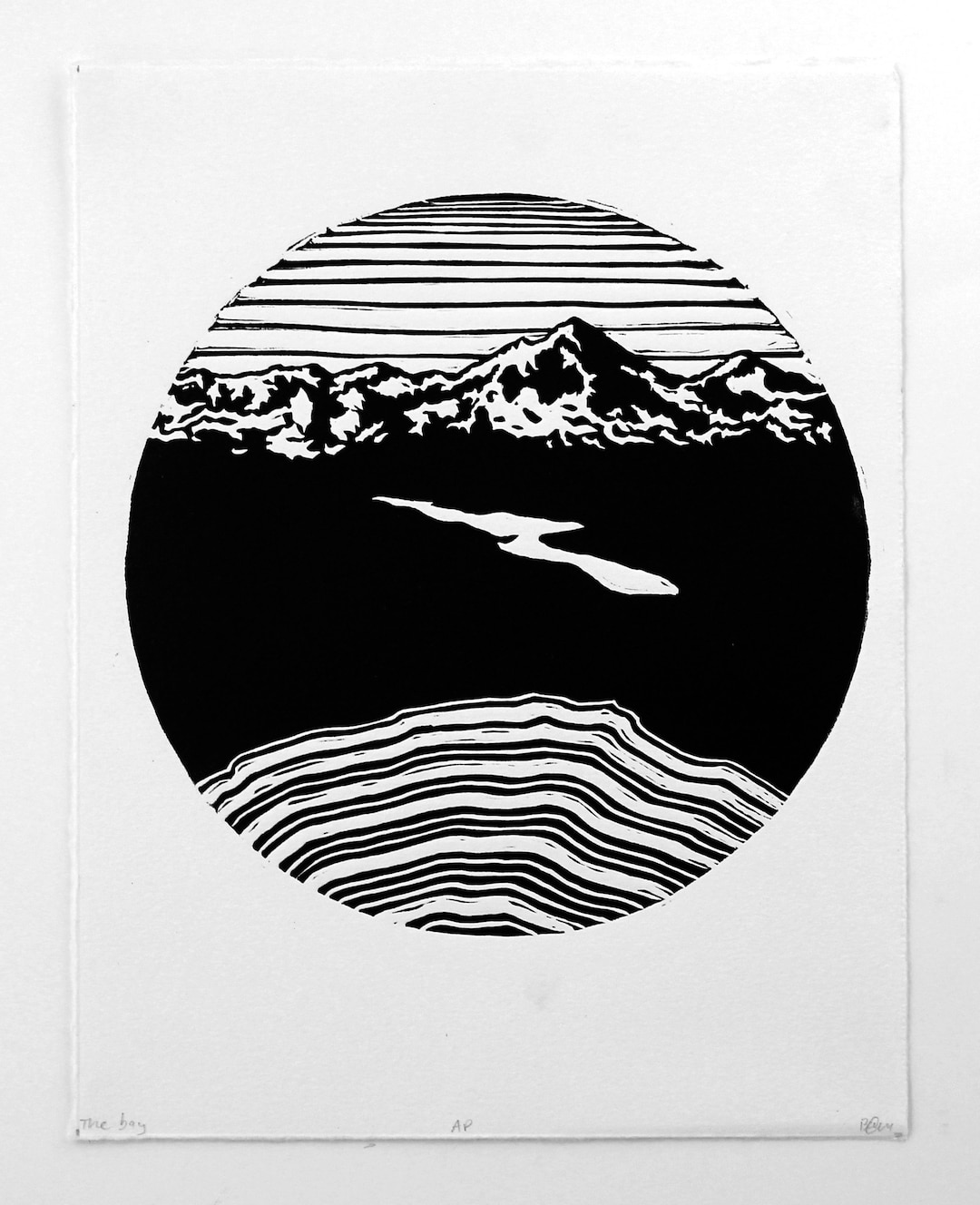 Mountains - Linocut Block Print - Printmaking - Art Print - Etsy