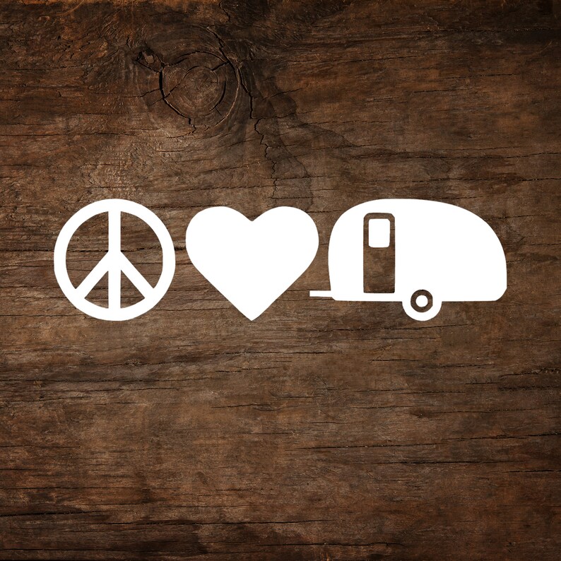 Peace Love & Camping Teardrop Trailer Window Decal - Etsy