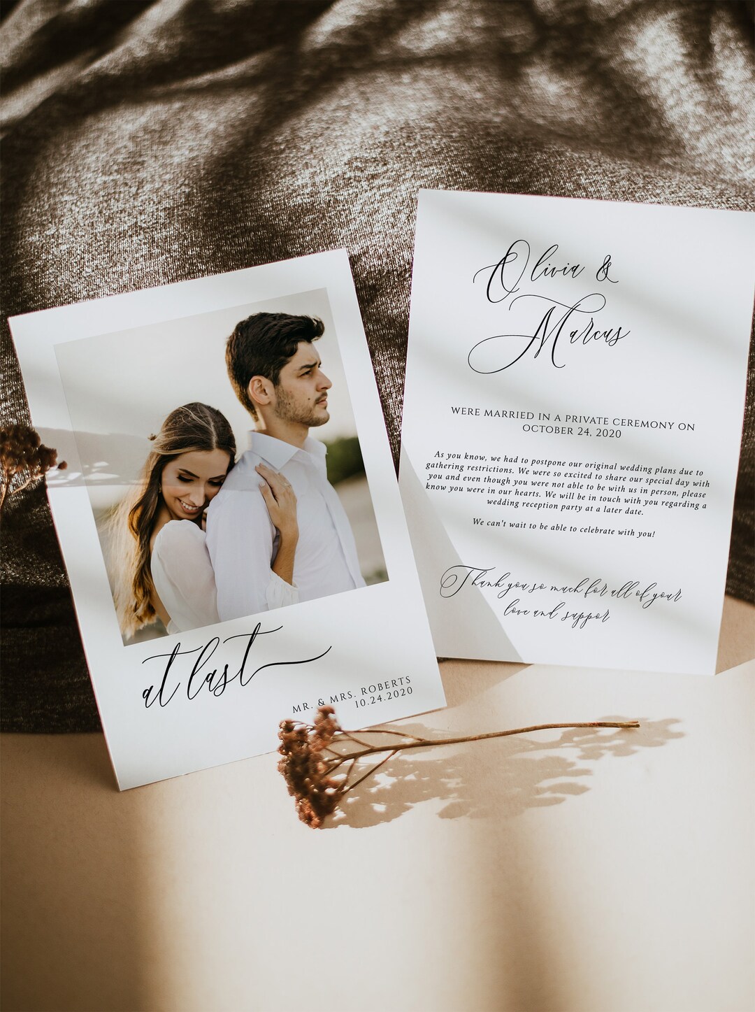 Photo Wedding Announcement, We Got Married Printable Template ...