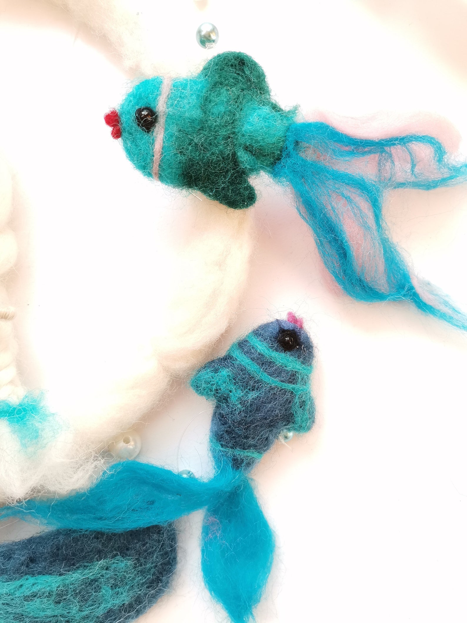 Hanging Felted Needle Mermaid Felted Mermaid Needle Felted | Etsy
