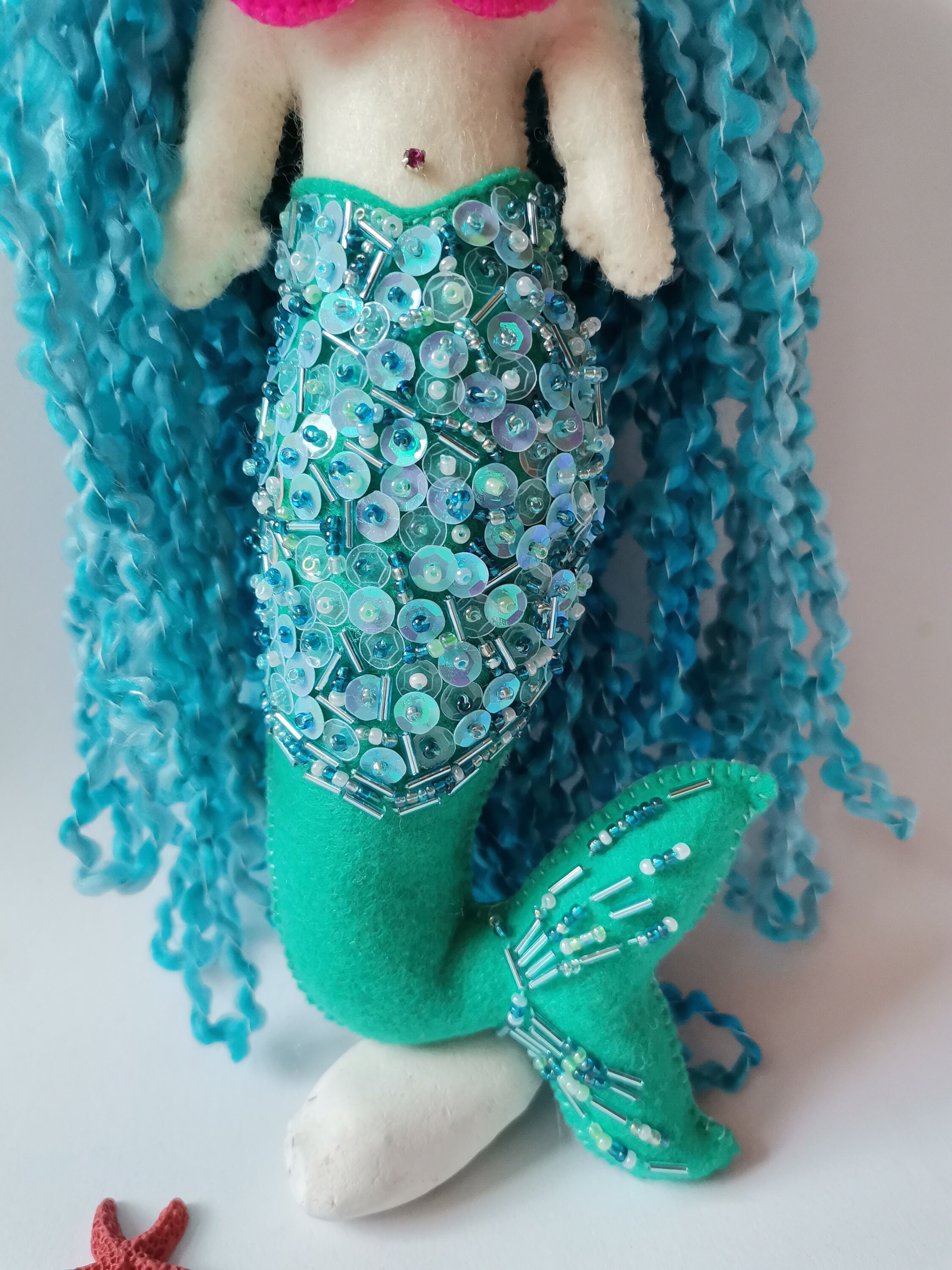 Mermaid Doll Felt Toys Stuffed Mermaid Girls Room Decor - Etsy